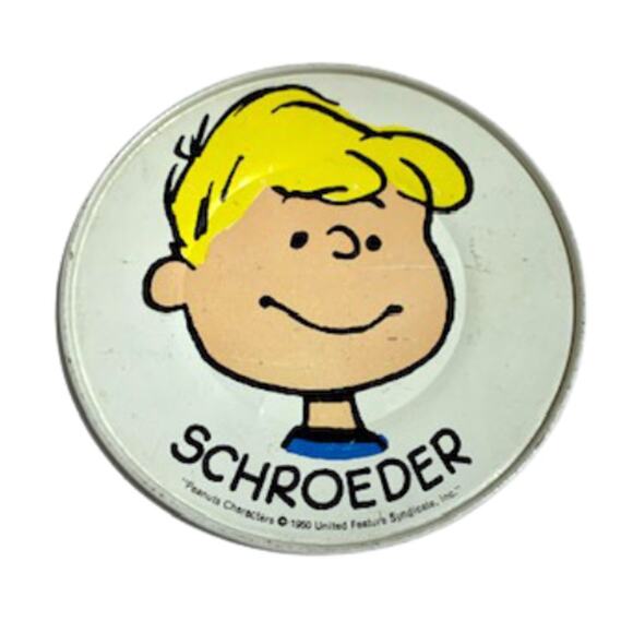 Peanuts | Other | Vintage Peanuts 95 Schroeder Tin Metal Plate Coaster ...